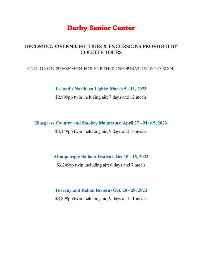 City of Derby, ConnecticutTrips